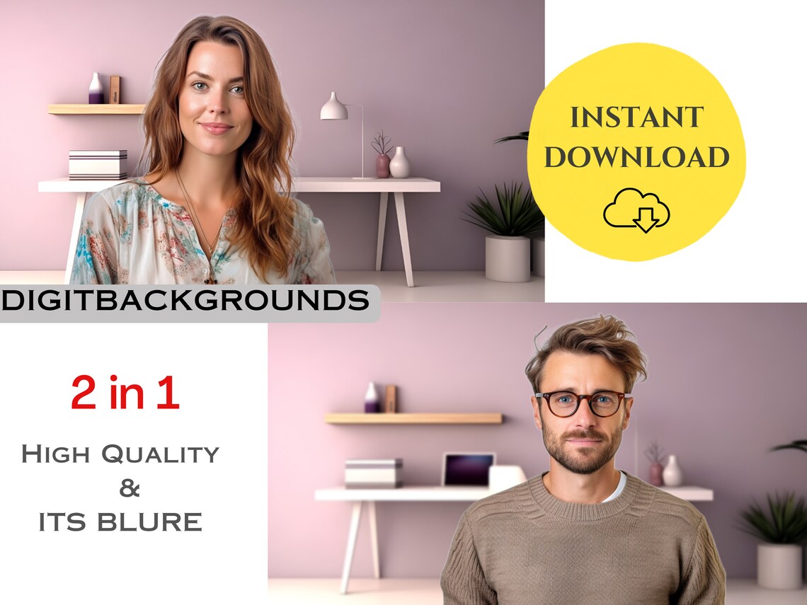 Pink Study Room Background, Zoom Meetings, Home Office, Blurred Zoom ...