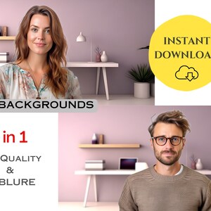 Pink Study Room Background, Zoom Meetings, Home Office, Blurred Zoom ...