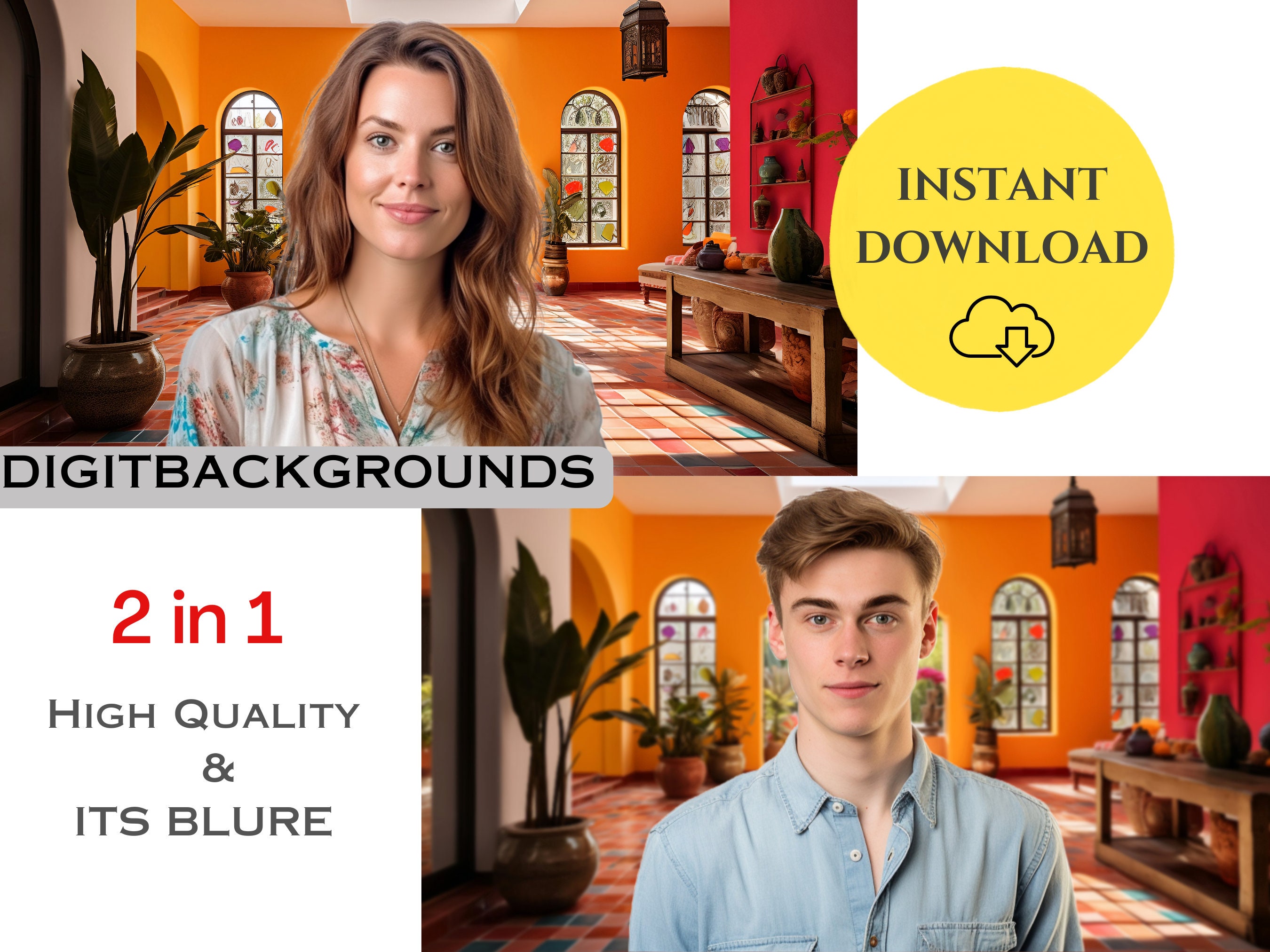 Colorful Mexican Villa Background, Zoom Meeting, Zoom Virtual ...