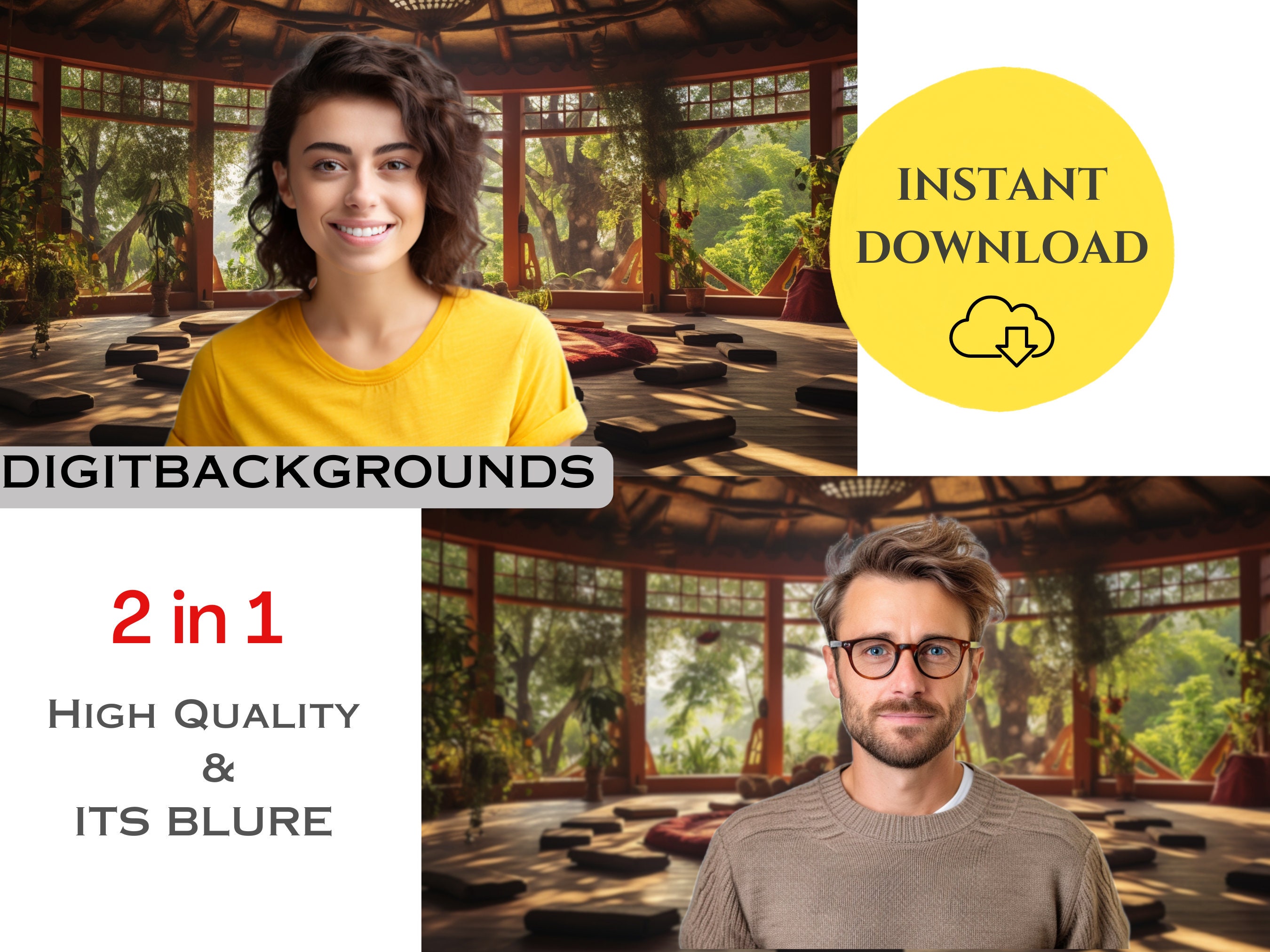 Indian Ashram Background for Zoom Meetings, Blurred Zoom Virtual ...