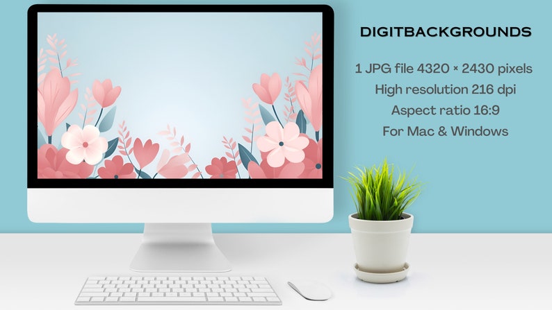 Spring Flowers Boho Desktop Background, Imac Wallpaper, Mac Desktop ...