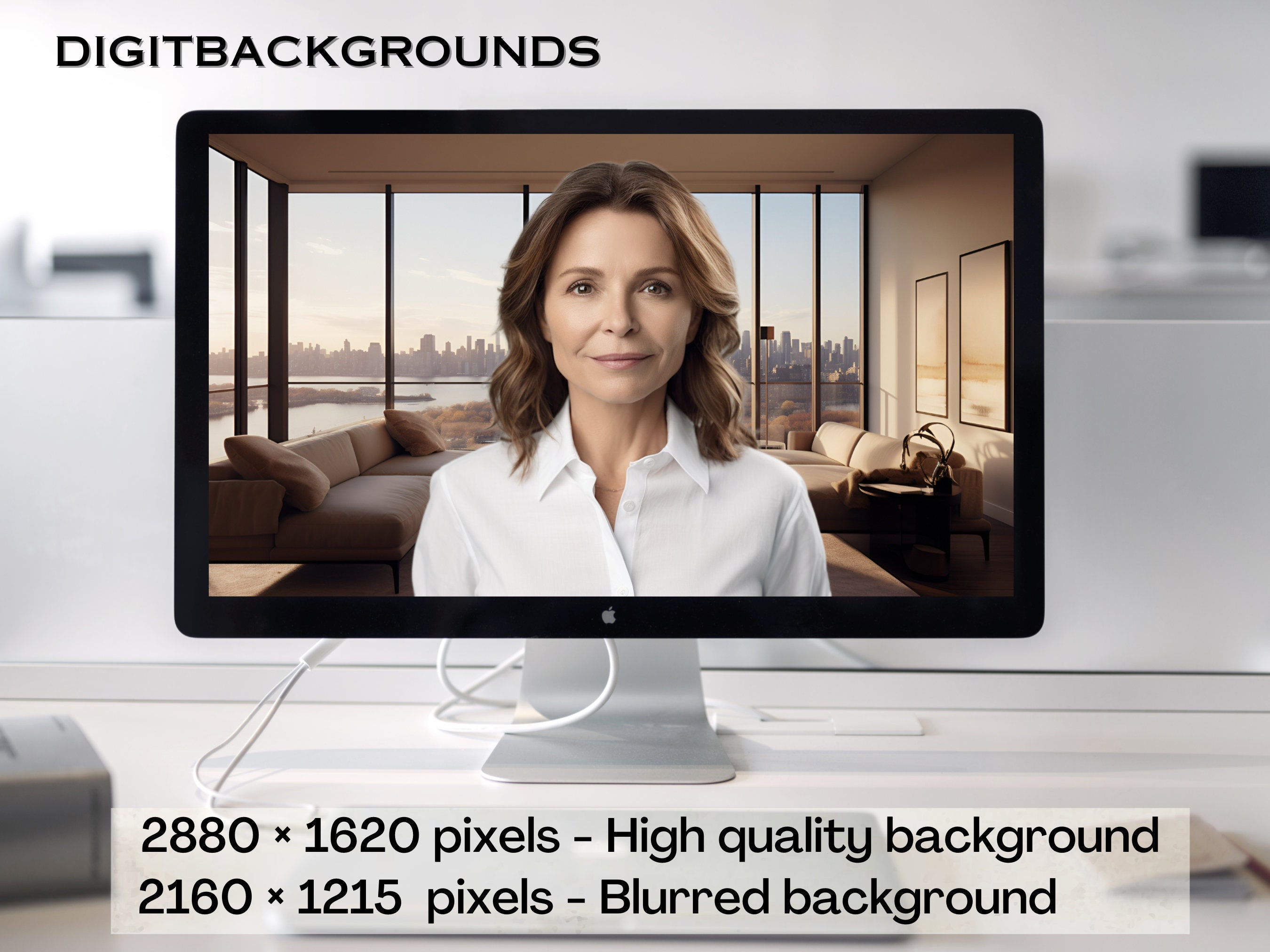 NY City View Virtual Background, Zoom Meetings, Interior Zoom Backdrops ...