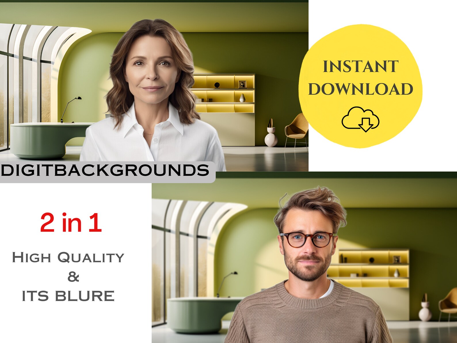 Green Minimalist Office Background Zoom Meetings Zoom Virtual ...