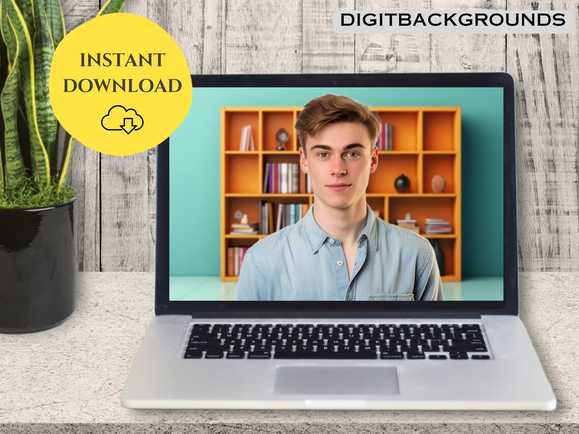 Colourful Bookcase Background for Zoom Meetings Home Office Zoom ...