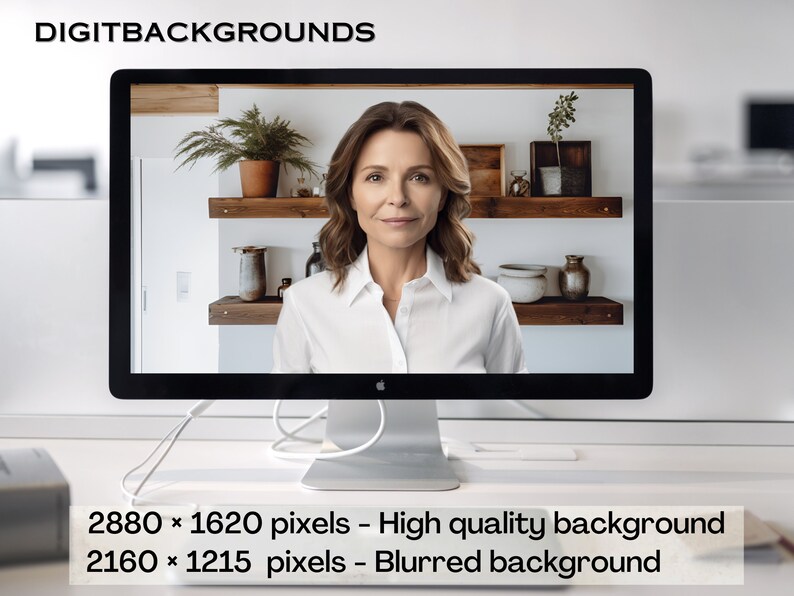 Shelf Virtual Backgrounds Minimalistic Zoom Backdrop Home Office ...