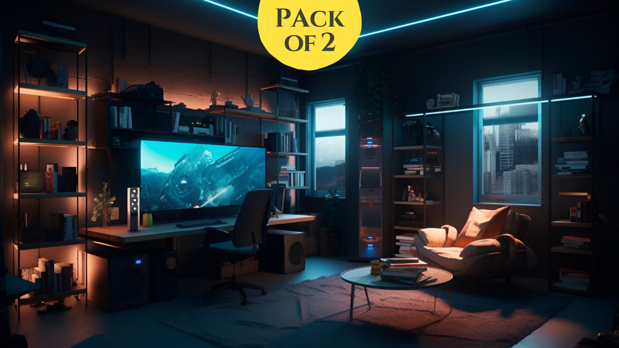 Gamer Room Background, Zoom Meetings, Metaverse Zoom Backdrop, Gamers ...