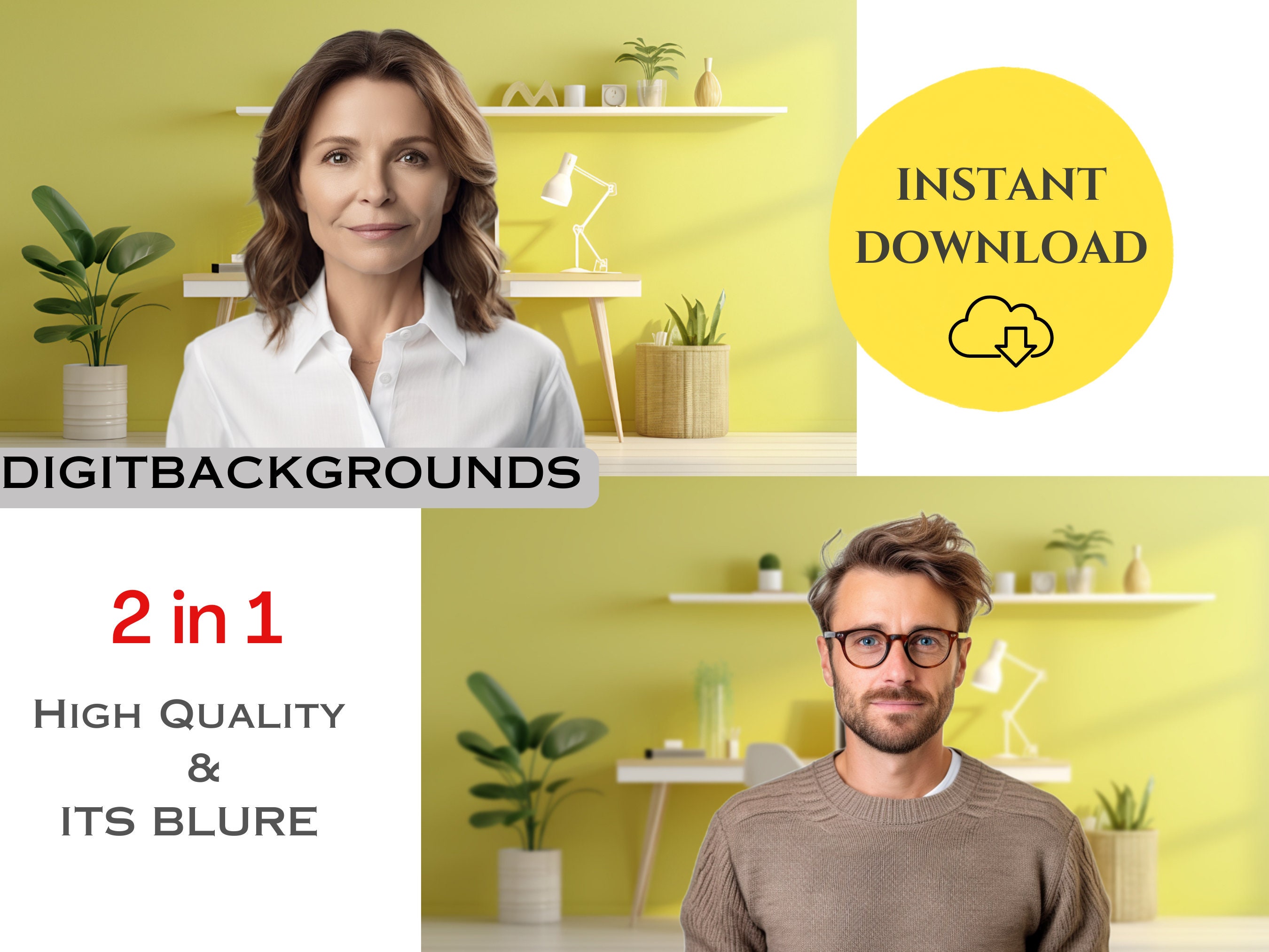 Yellow Study Room Background, Zoom Meetings, Home Office, Blurred Zoom ...