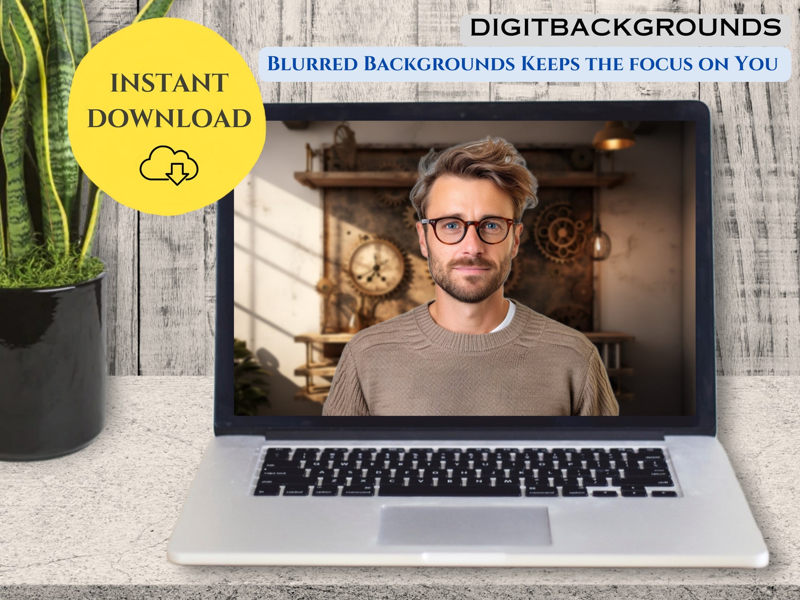 Steampunk Shelf Background for Zoom Meetings, Home Office Zoom Backdrop ...