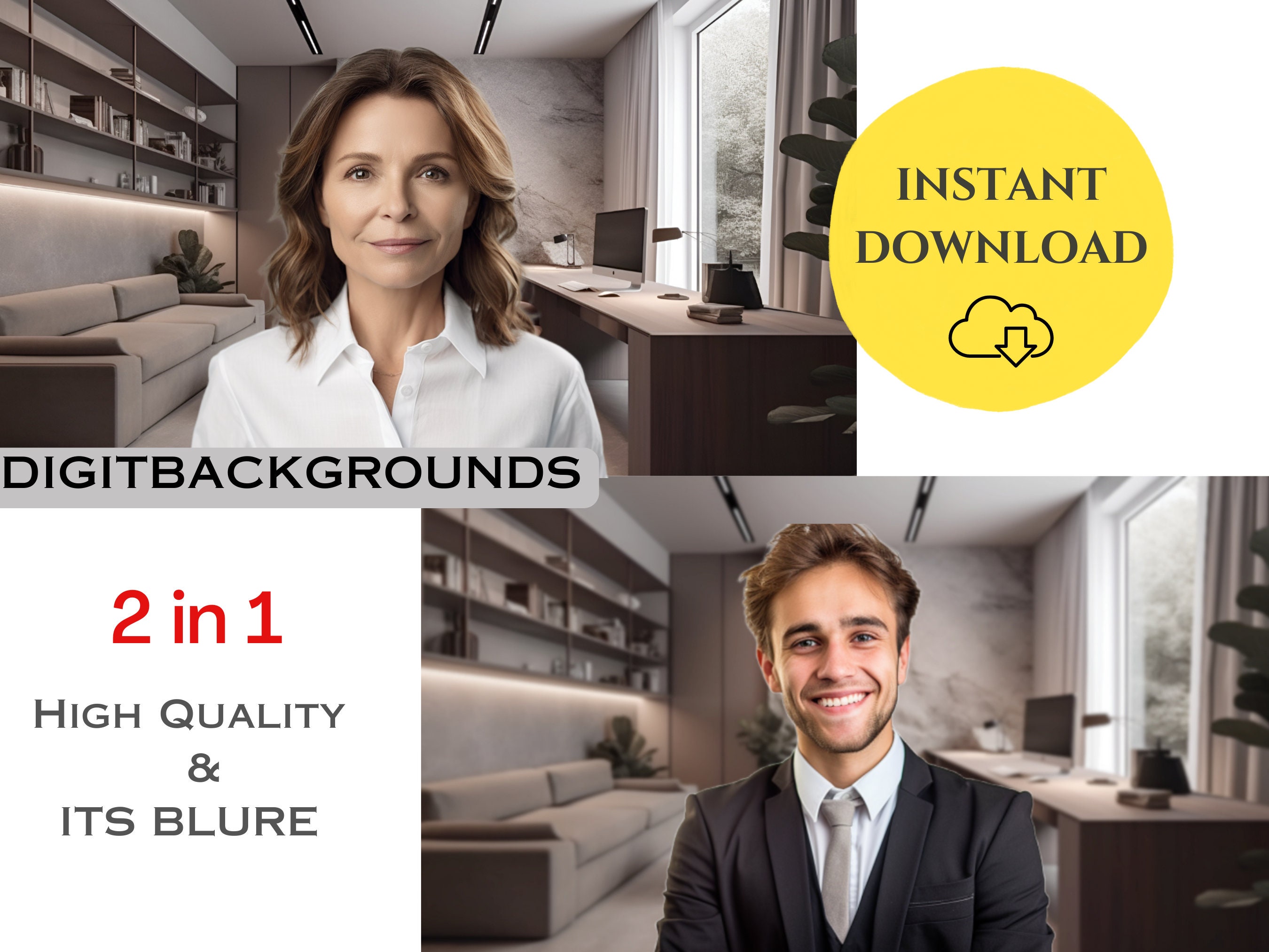 Gray Home Office Background, Zoom Meetings, Zoom Virtual Background ...