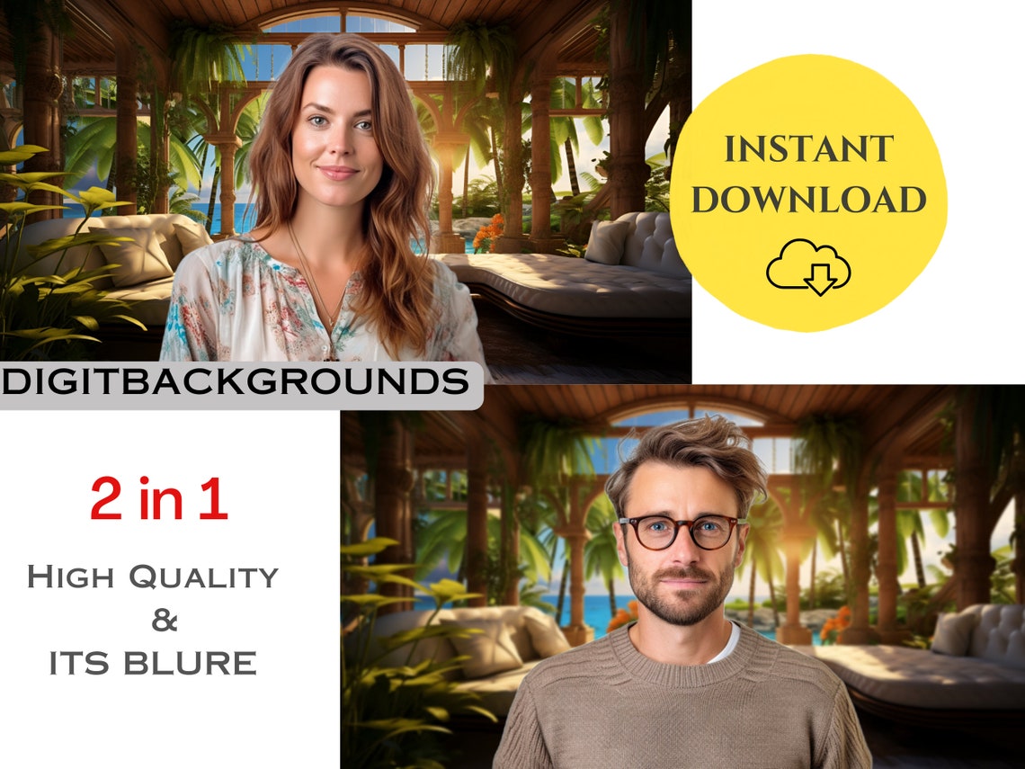 Tropical Background Zoom Meetings Blurred Zoom Virtual - Etsy