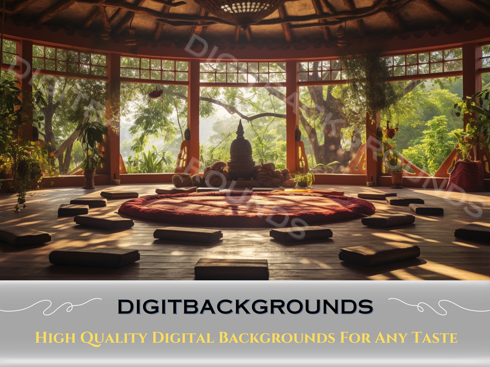 Indian Ashram Background for Zoom Meetings, Blurred Zoom Virtual ...