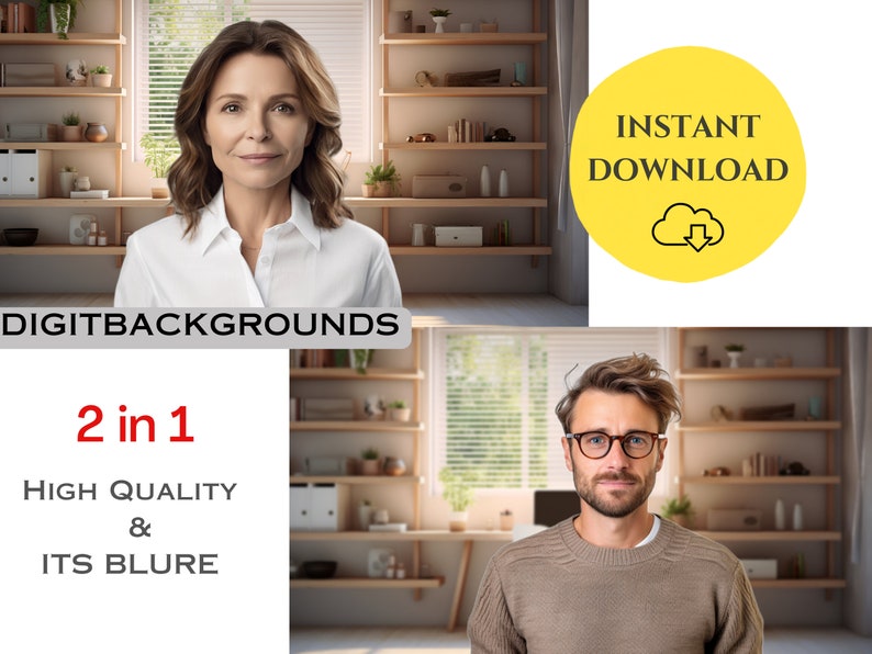 Cozy Bright Study Room Background, Zoom Meetings, Home Office, Blurred ...