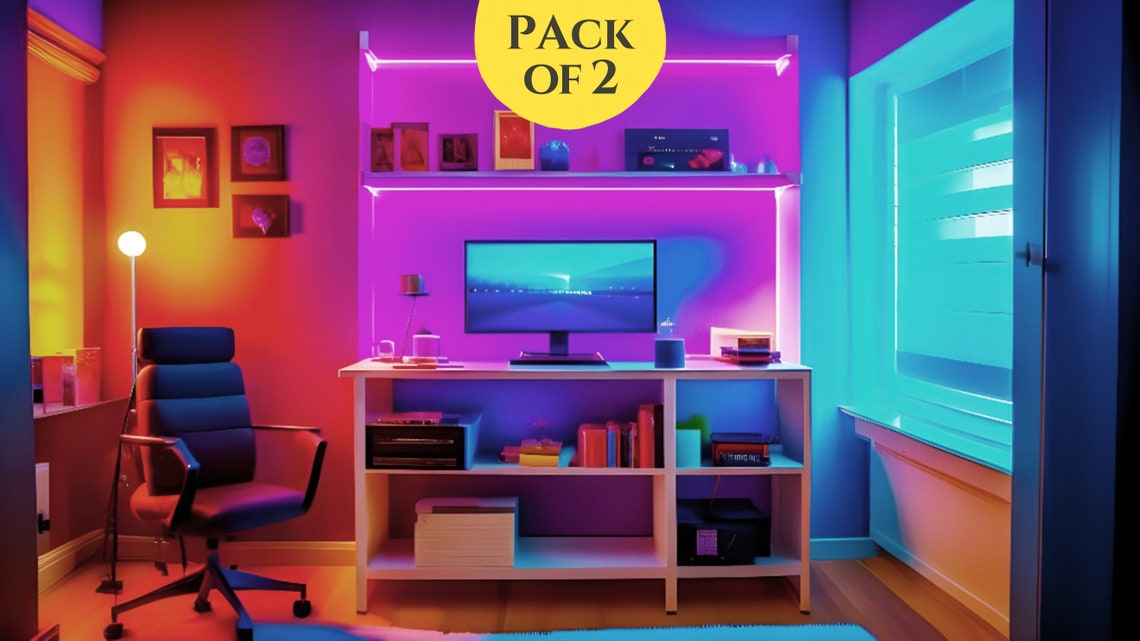 Neon Gamer Room Background, Zoom Meetings, Metaverse Zoom Backdrop ...