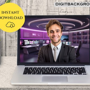 Futuristic Office Background for Zoom Meetings Metaverse Zoom Backdrop ...