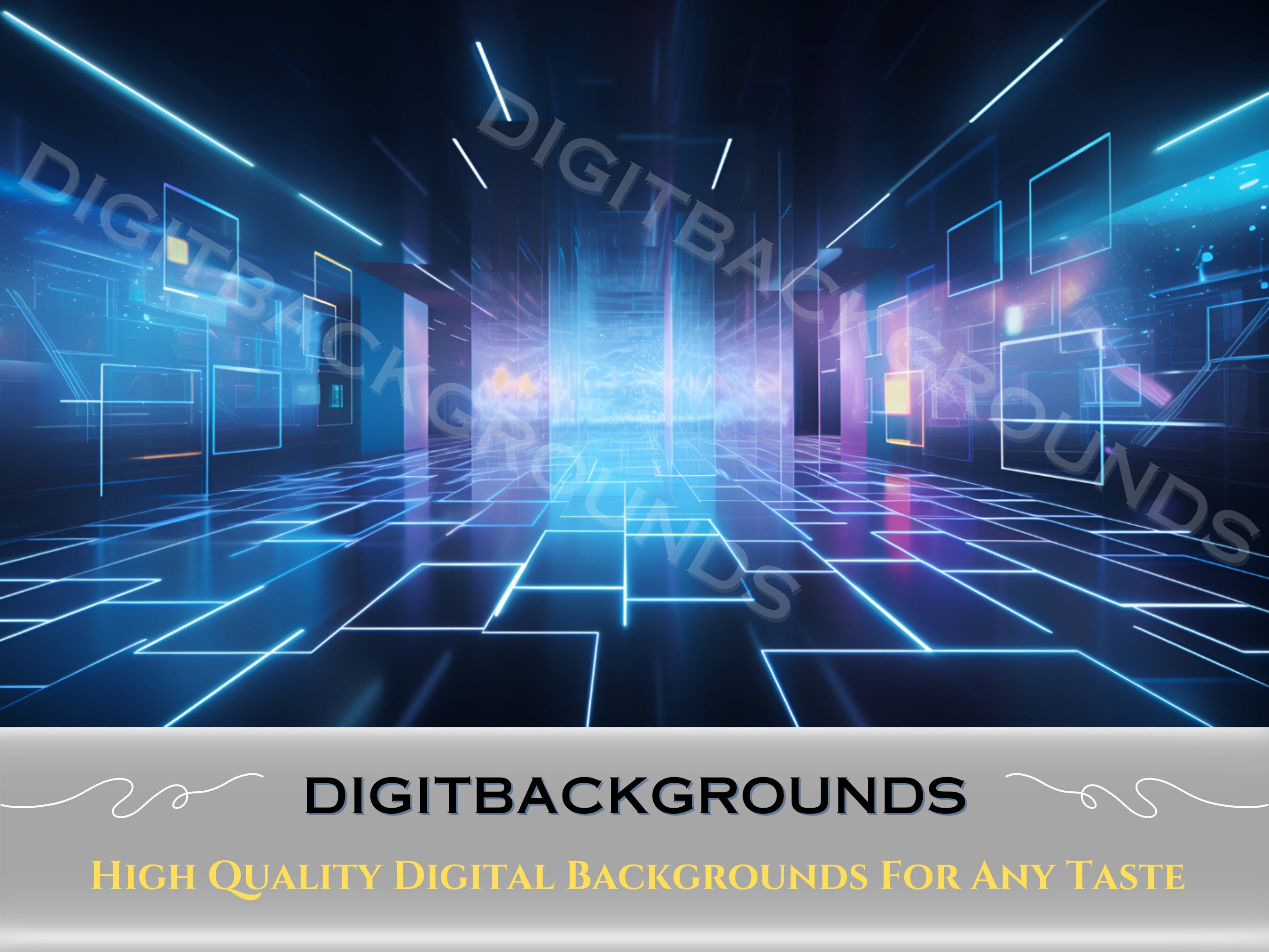 2 Holographic Laser Tunnel Backgrounds Zoom Meetings - Etsy