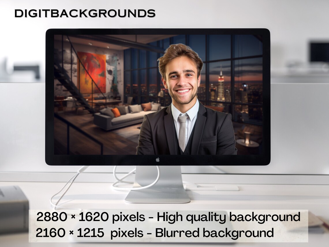 NY City View Virtual Background Zoom Meetings Interior Zoom Backdrops ...
