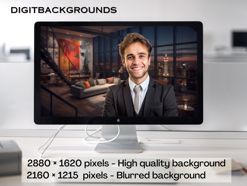 NY City View Virtual Background Zoom Meetings Interior Zoom Backdrops ...