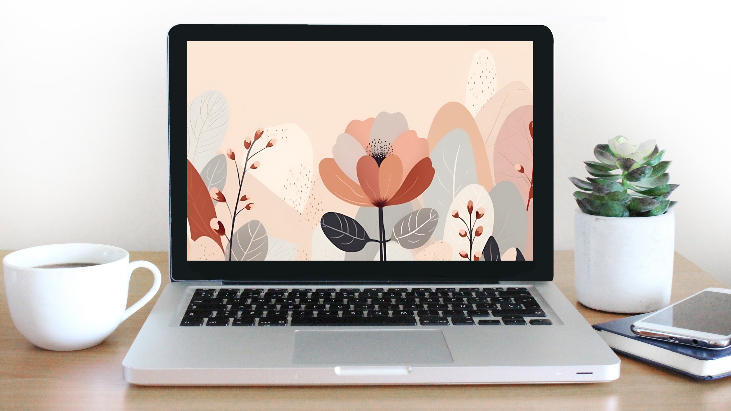 Floral Boho Desktop Background, Imac Wallpaper, Mac Desktop Wallpaper ...