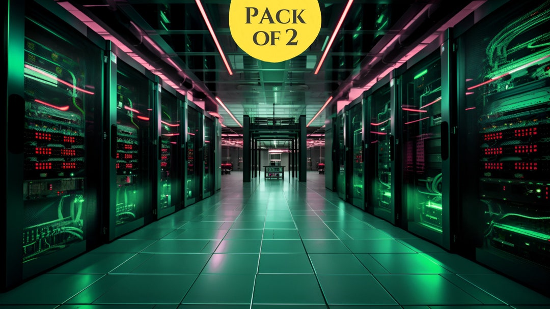 Green Server Room Background, Zoom Meetings, Zoom Backdrop, Gamers ...