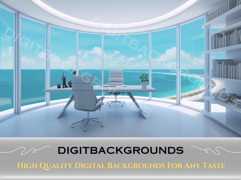 Sea View Private Office Background, Zoom Meeting, Zoom Virtual ...