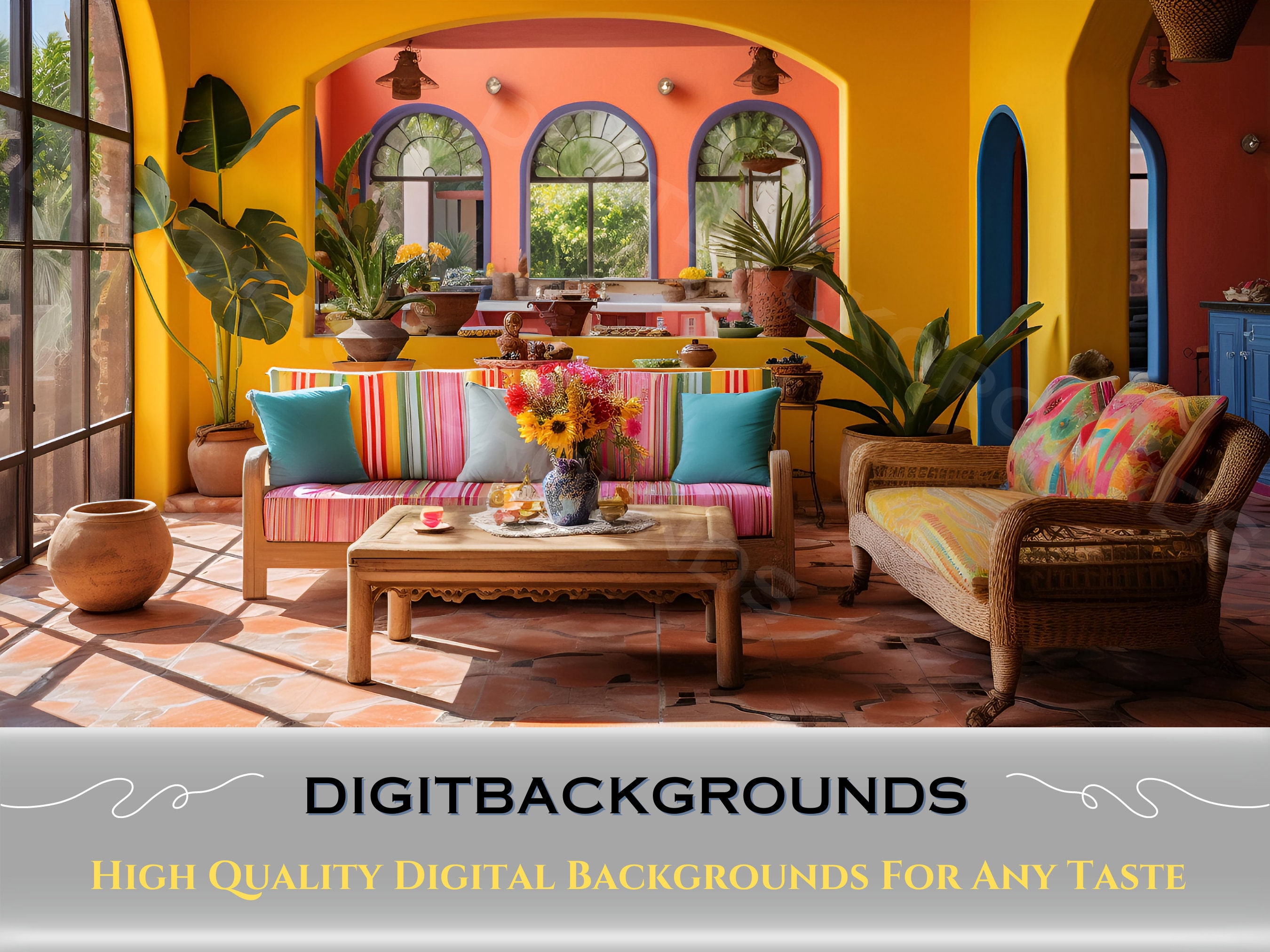 Mexican Villa Background, Zoom Meeting, Zoom Virtual Backgrounds ...