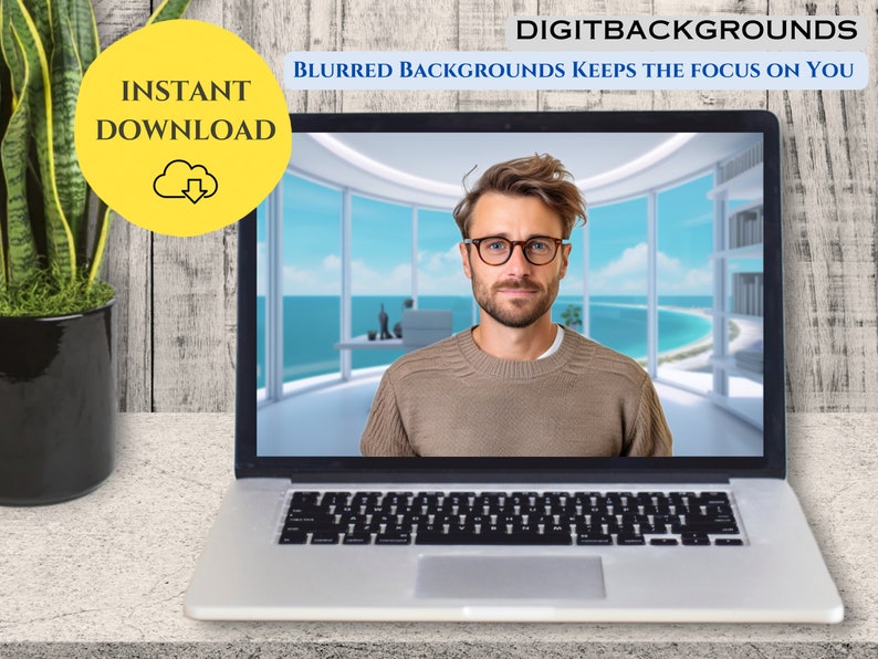 Sea View Private Office Background, Zoom Meeting, Zoom Virtual ...