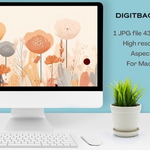 Floral Boho Desktop Background, Imac Wallpaper, Mac Desktop Wallpaper ...