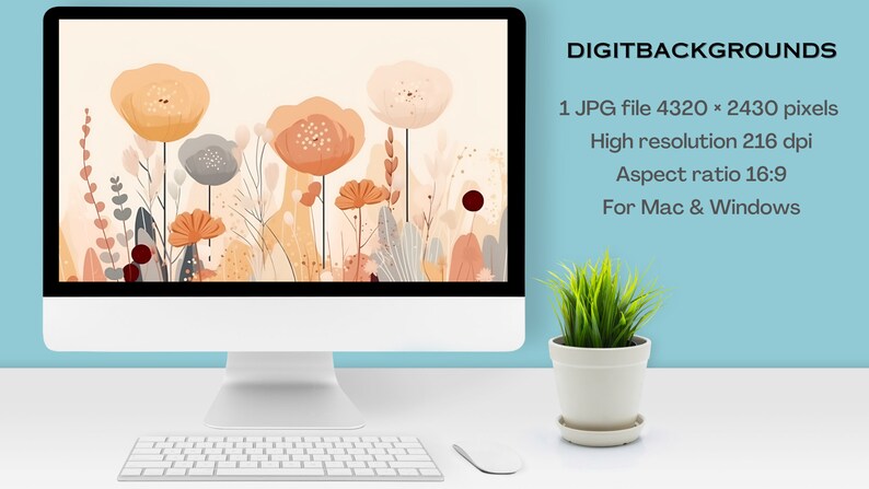 Floral Boho Desktop Background, Imac Wallpaper, Mac Desktop Wallpaper ...