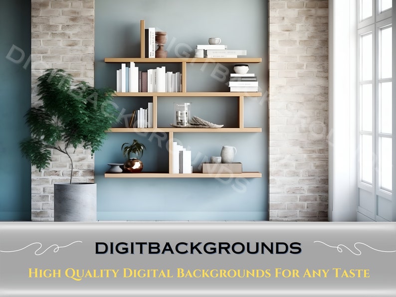 Shelf Virtual Backgrounds Minimalistic Zoom Backdrop Home Office ...