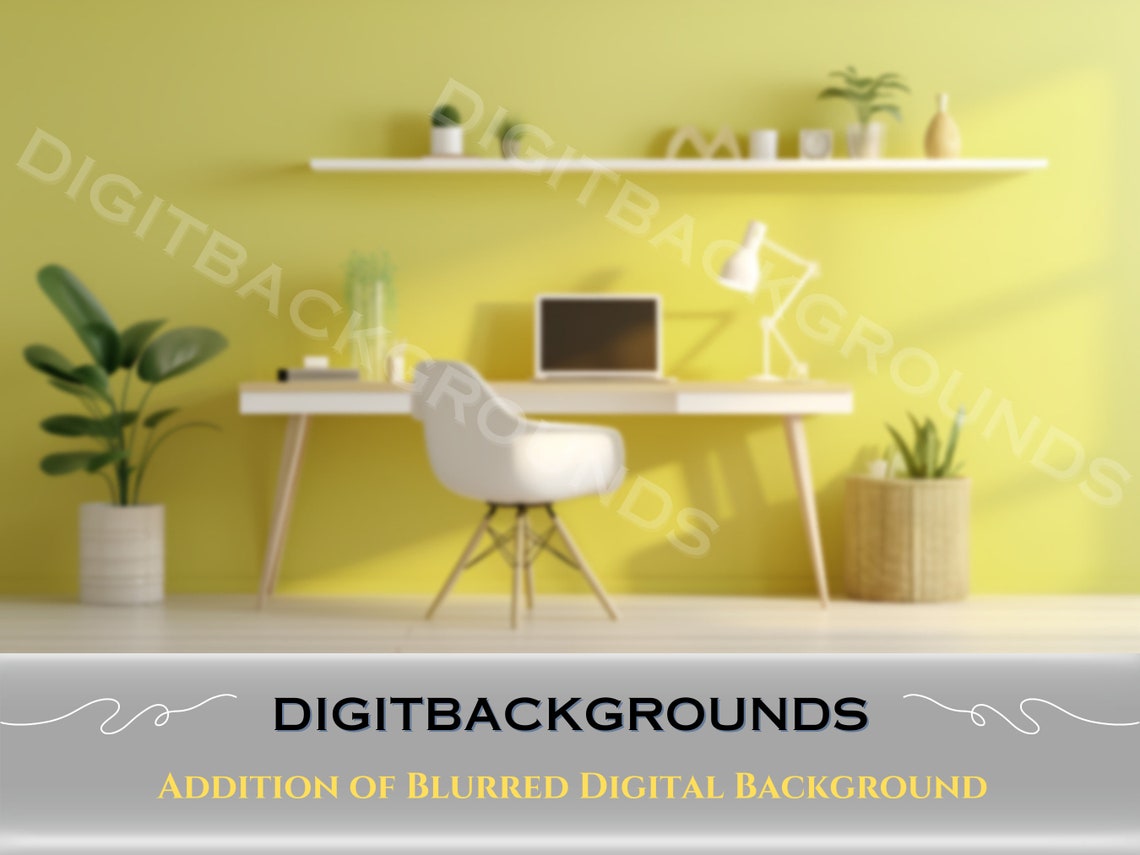 Yellow Study Room Background, Zoom Meetings, Home Office, Blurred Zoom ...