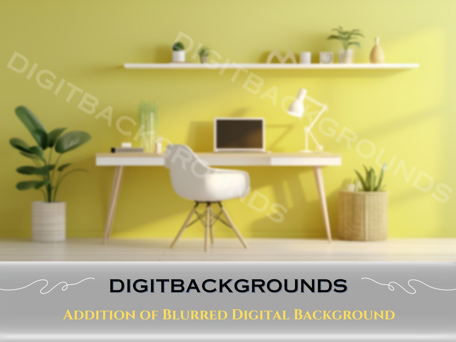 Yellow Study Room Background, Zoom Meetings, Home Office, Blurred Zoom ...