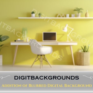 Yellow Study Room Background, Zoom Meetings, Home Office, Blurred Zoom ...