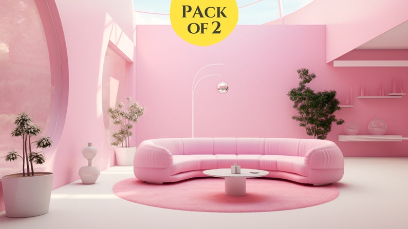 Barbie Inspired Interior Background, Zoom Meetings, Zoom Virtual ...