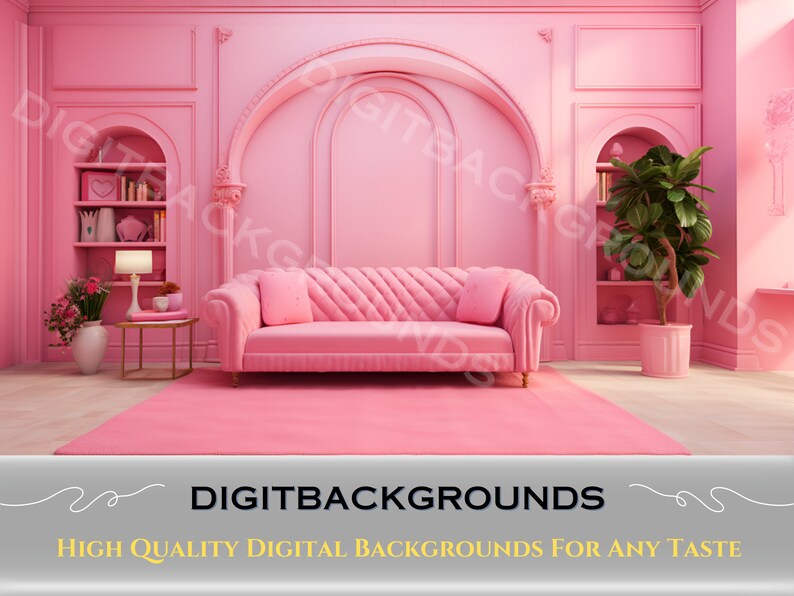Barbie Inspired Interior Background, Zoom Meetings, Zoom Virtual ...
