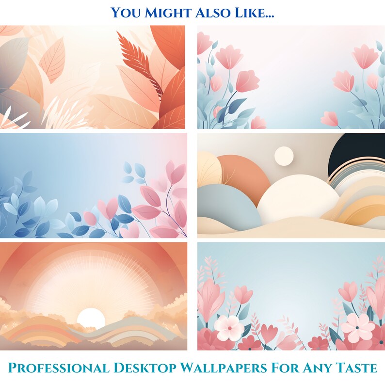 Pink & Blue Floral Boho Desktop Background Imac Wallpaper - Etsy