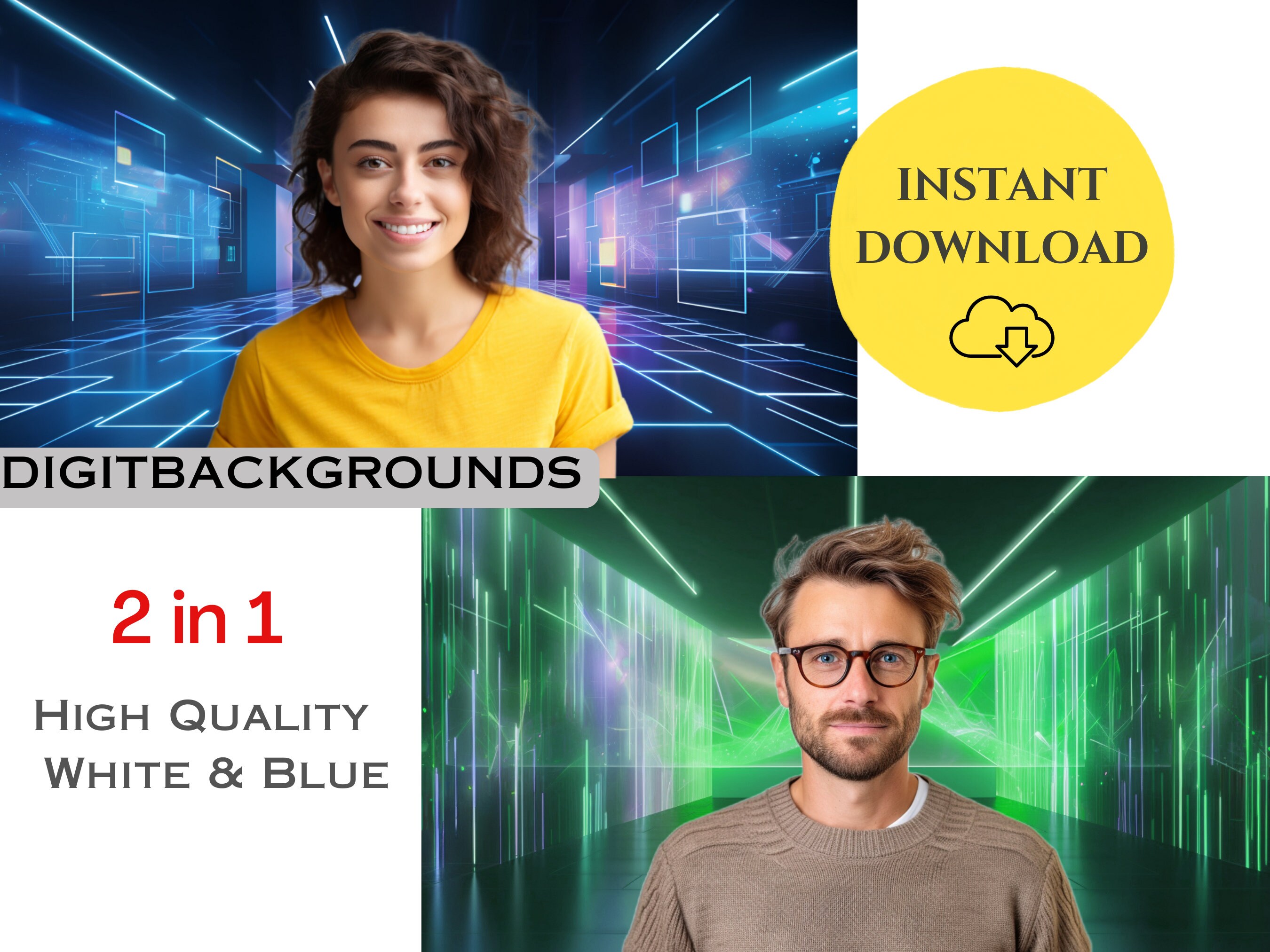 2 Holographic Laser Tunnel Backgrounds Zoom Meetings - Etsy