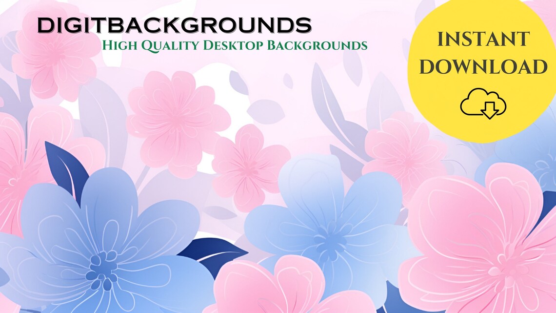 Pink & Blue Floral Boho Desktop Background Imac Wallpaper - Etsy