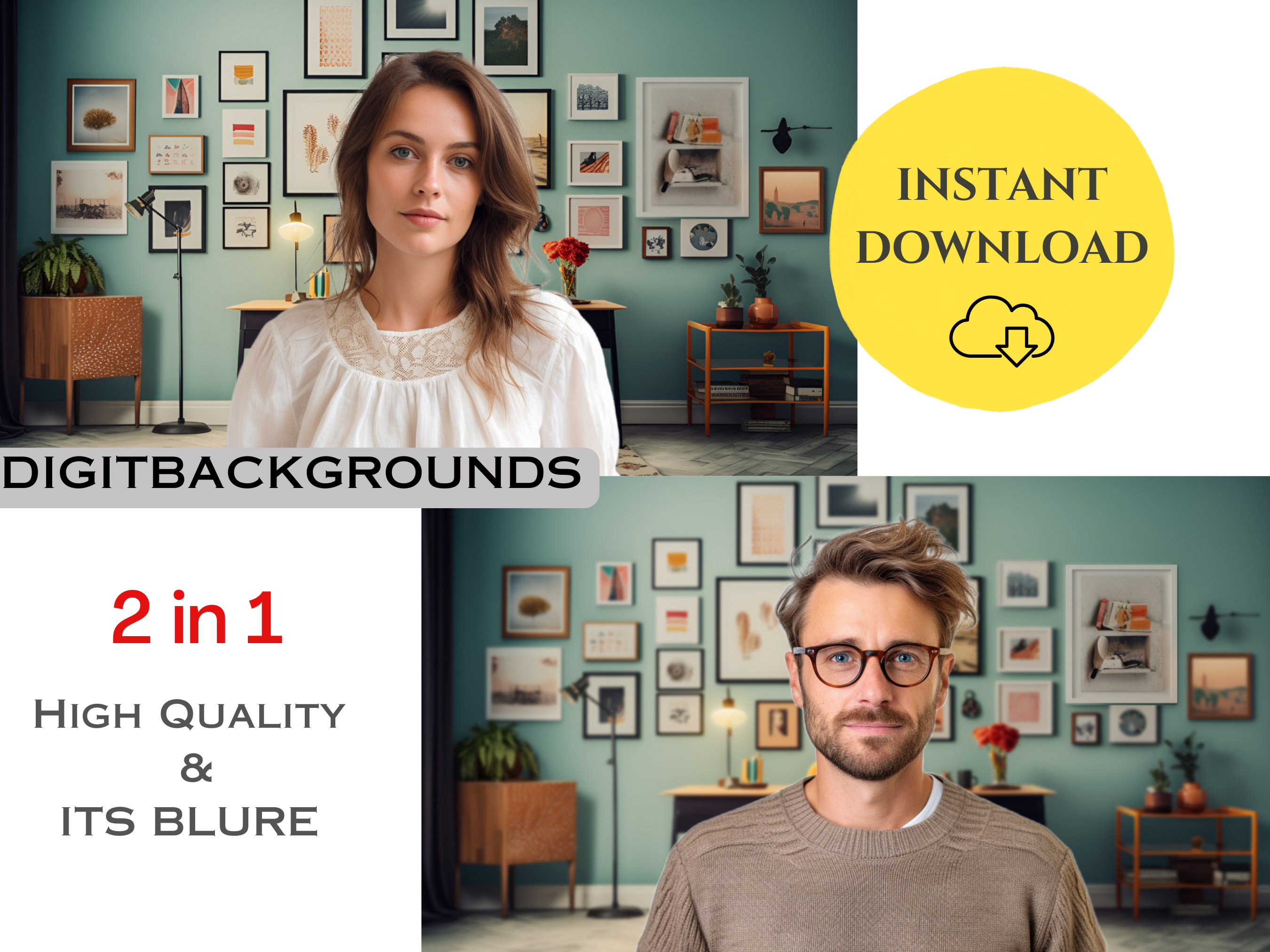 Bright Framed Wall Background Zoom Meetings Home Office Backdrop Zoom ...