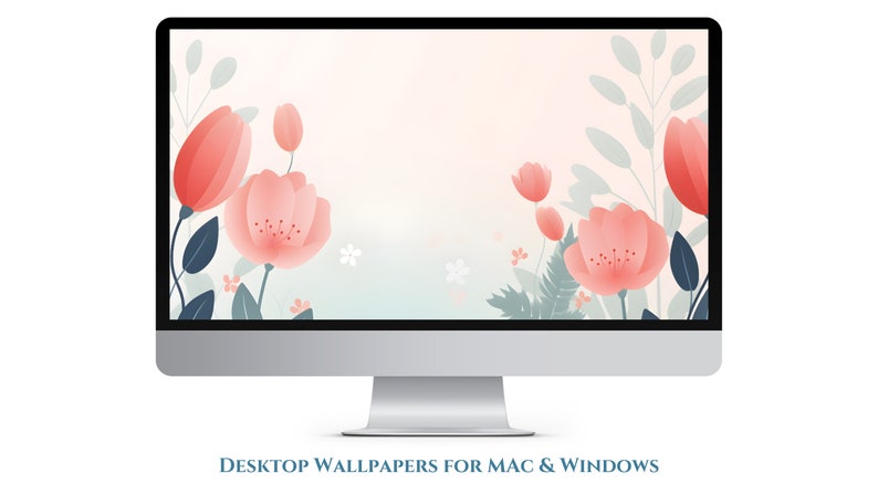 Light Floral Boho Desktop Background, Imac Wallpaper, Mac Desktop ...