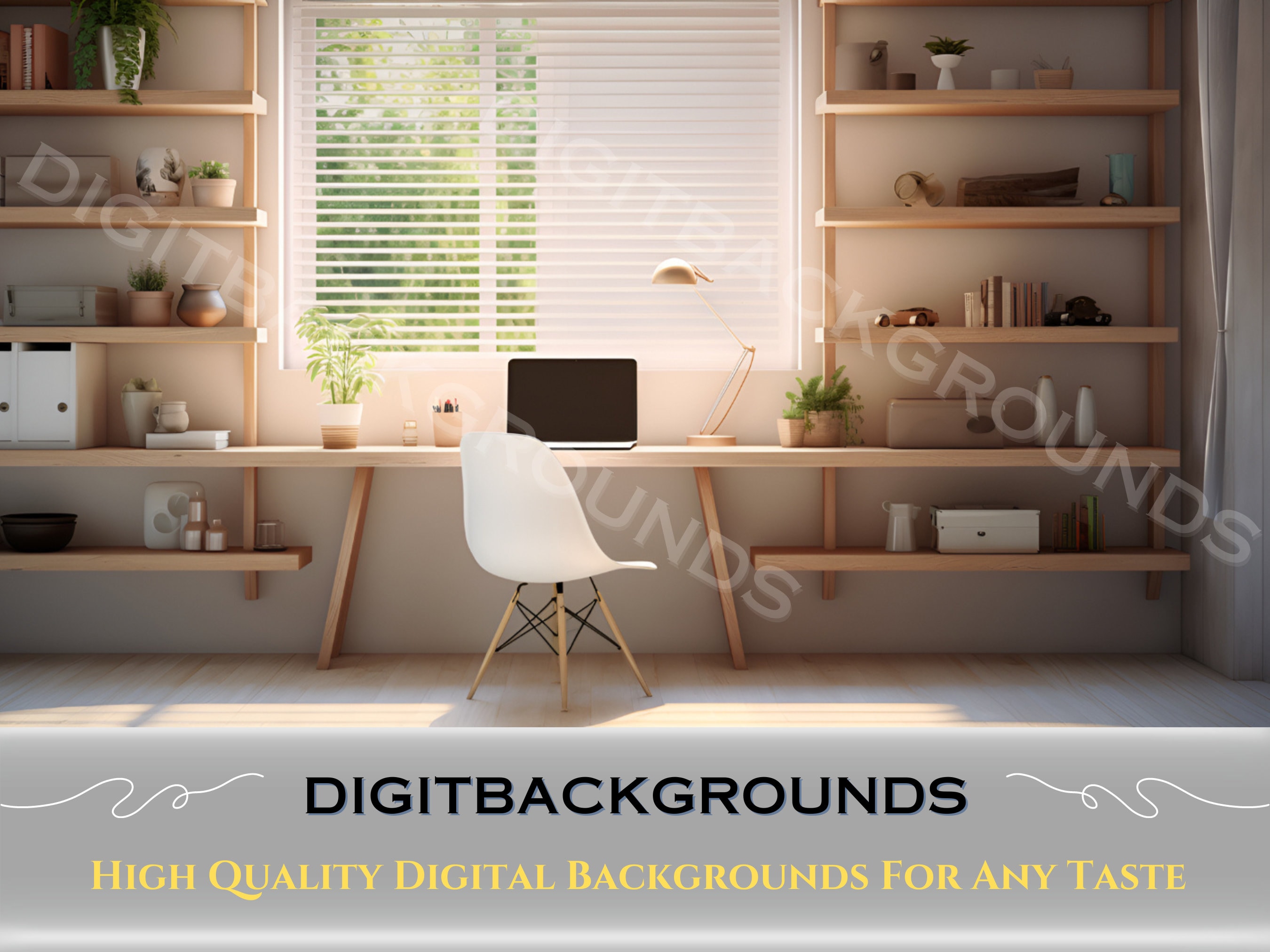 Cozy Bright Study Room Background, Zoom Meetings, Home Office, Blurred ...