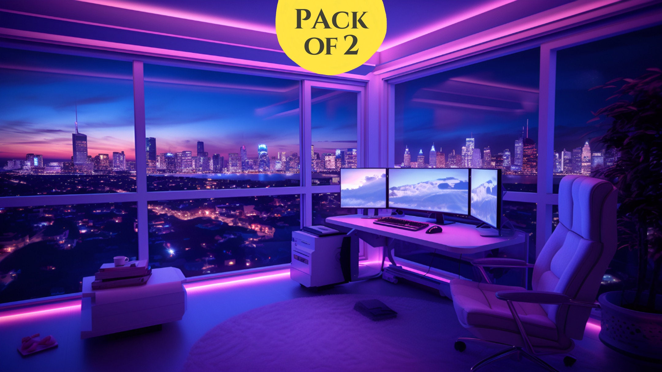 Ultraviolet Gamer Room Background, Zoom Meetings, Zoom Backdrop, Gamers ...