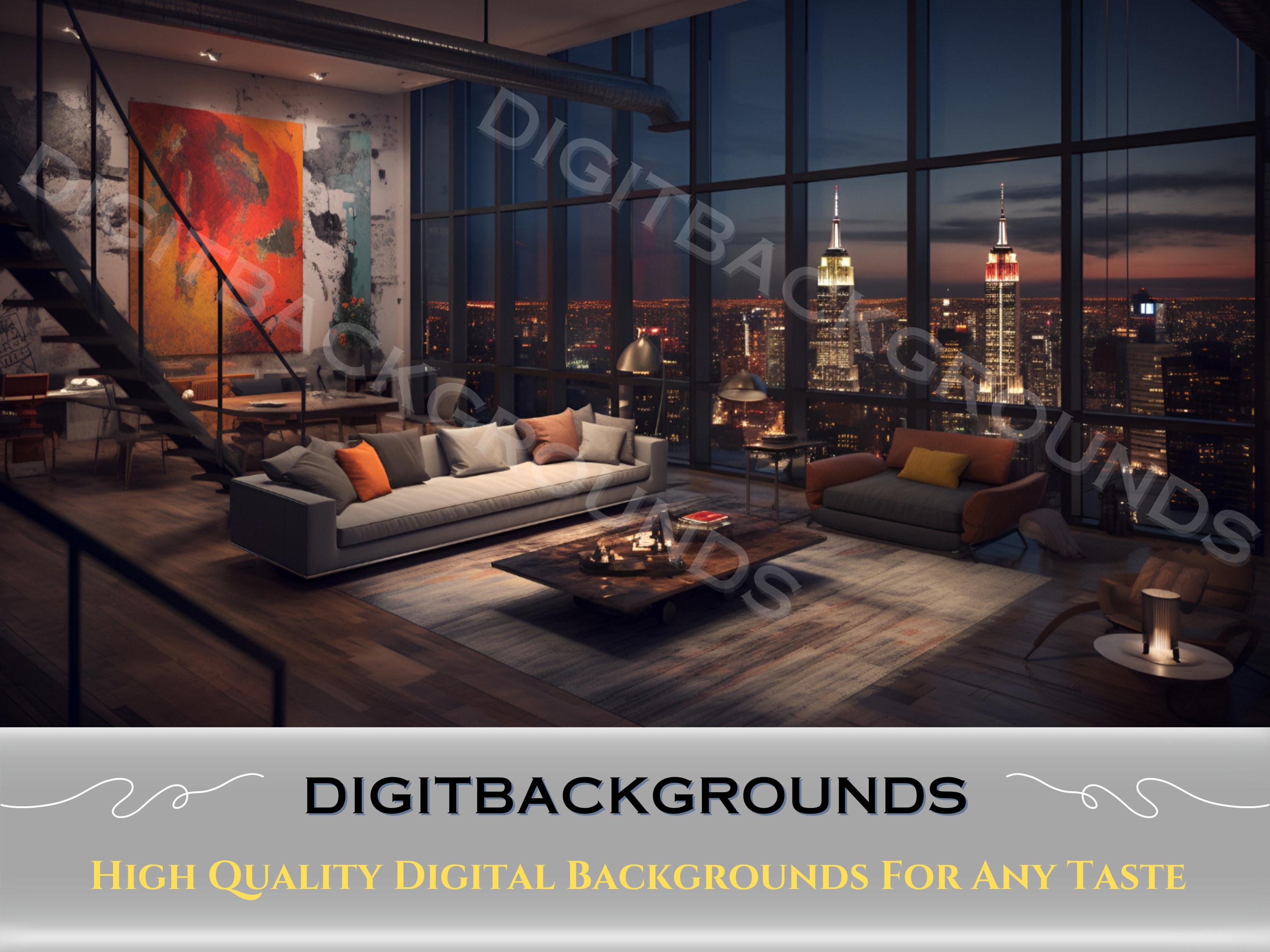 NY City View Virtual Background Zoom Meetings Interior Zoom Backdrops ...