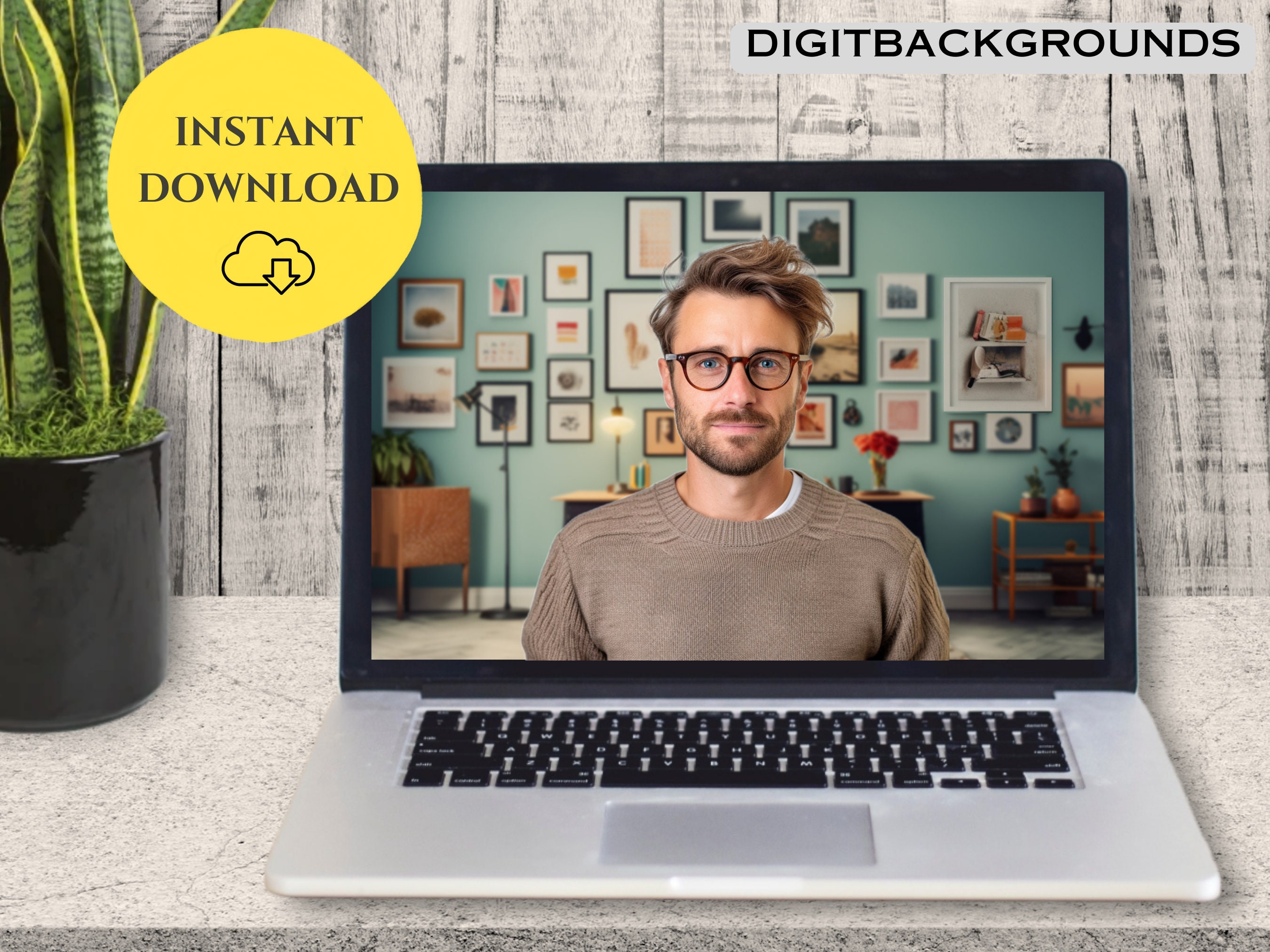 Bright Framed Wall Background Zoom Meetings Home Office Backdrop Zoom ...