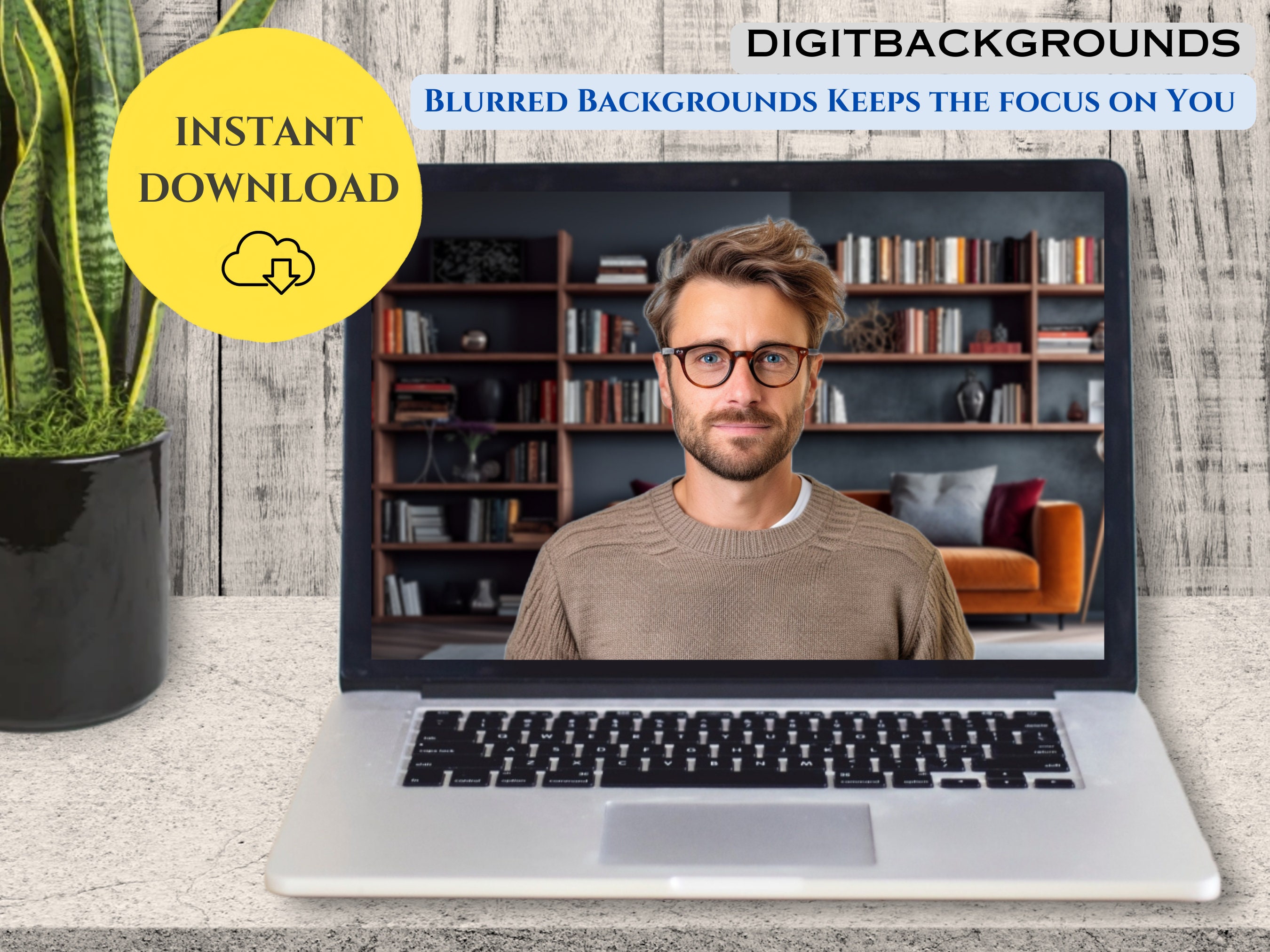 Dark Bookcase Background for Zoom Meetings Home Office Zoom Backdrop ...