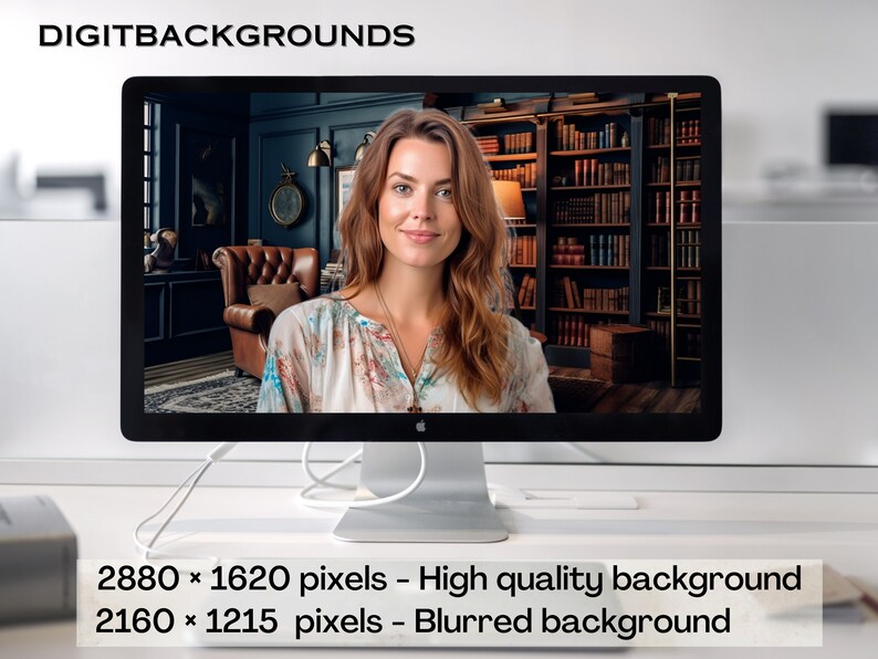 English Style Study Background Zoom Meetings Dark Interior Zoom ...