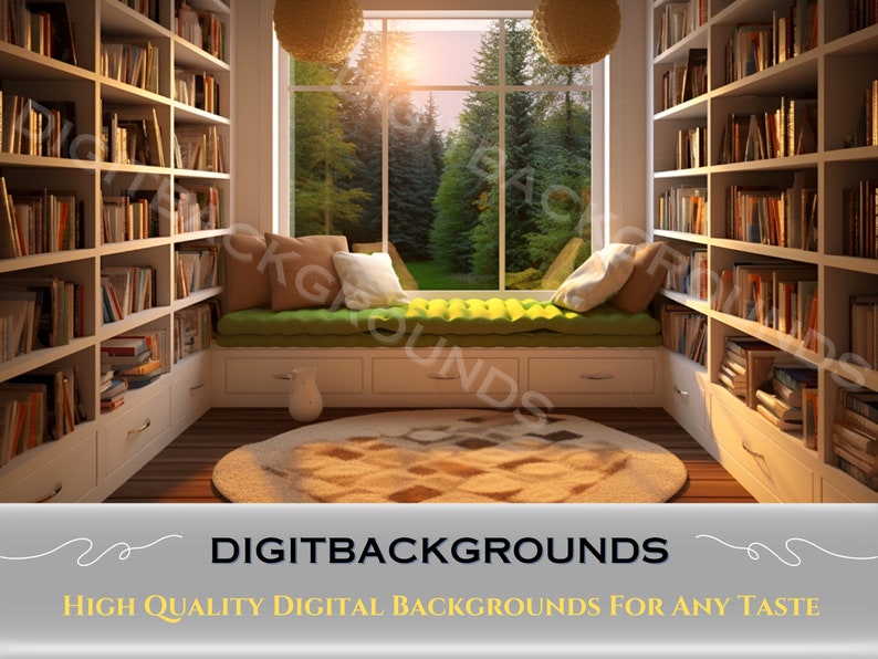 Cozy Home Library Background for Zoom Meetings Zoom Virtual Backgrounds ...