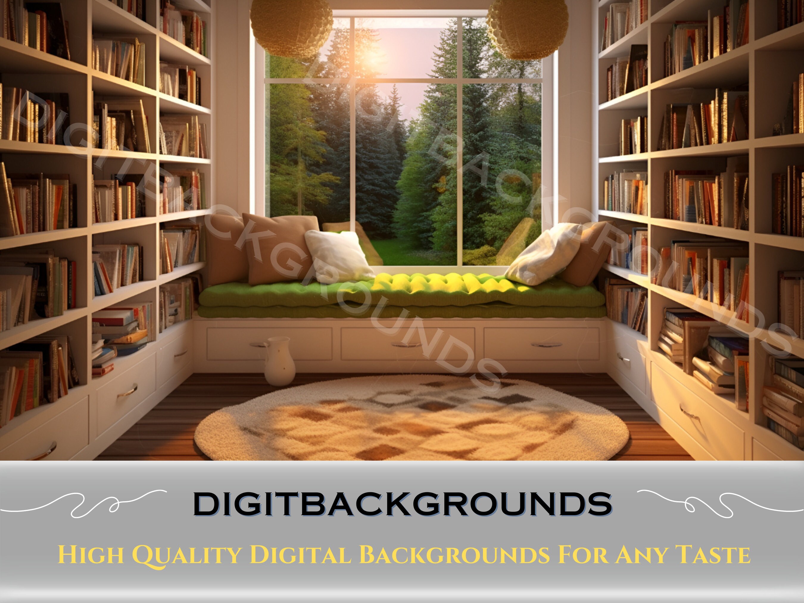Cozy Home Library Background for Zoom Meetings Zoom Virtual Backgrounds ...