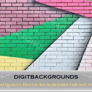 Colorful Brick Wall Backdrop for Zoom Meetings, Zoom Virtual ...