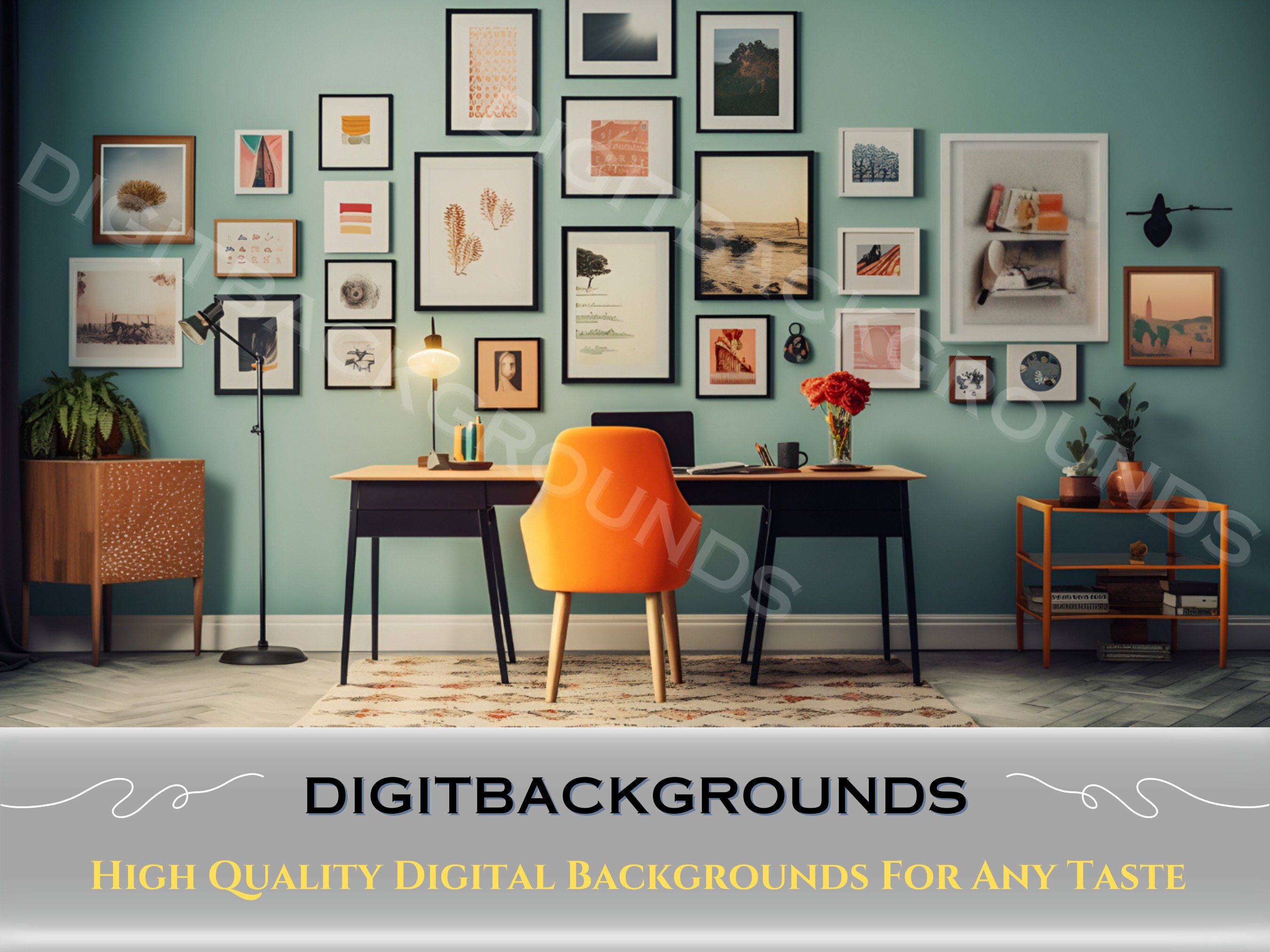 Bright Framed Wall Background Zoom Meetings Home Office Backdrop Zoom ...