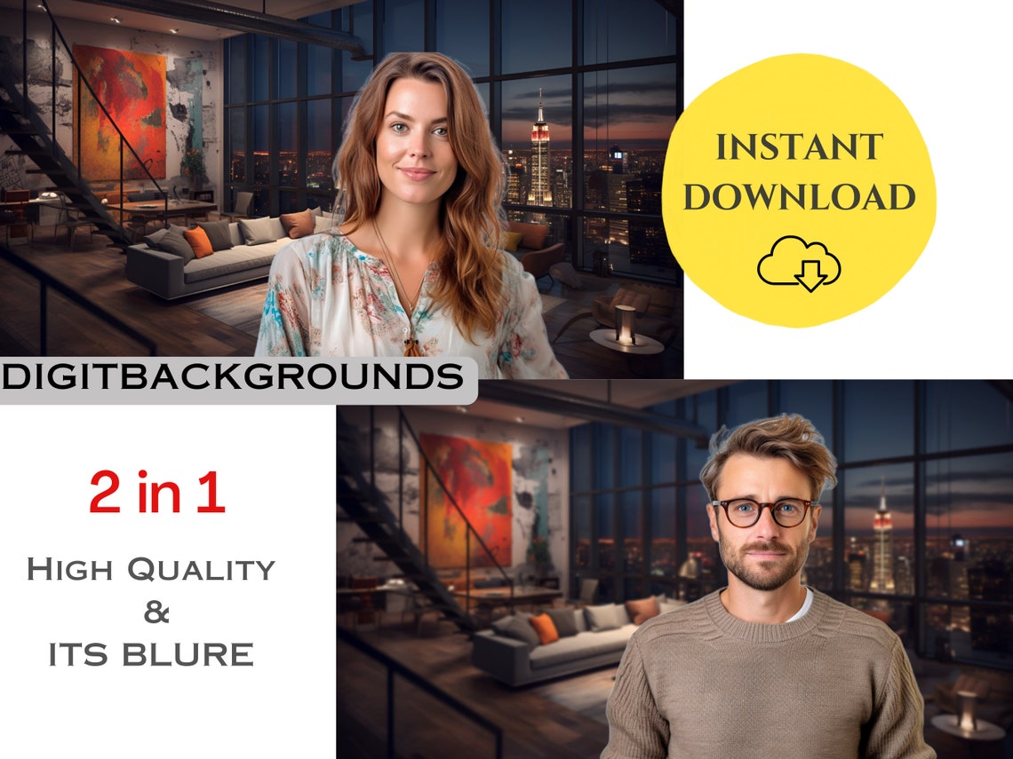 NY City View Virtual Background Zoom Meetings Interior Zoom Backdrops ...